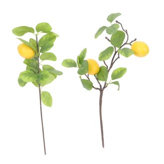 PartyKindom 2St&uuml;cke K&uuml;nstliche Zitronenzweige Realistische f&uuml;r Vasen Blumenarrangements und Tischdeko Umweltfreundliches Material Hochzeiten und Geburtstagsfeiern