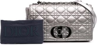 Dior Hobo Bags - Medium Metallic Calfskin Cannage Supple Caro Bag - Gr. unisize - in Silber - f&uuml;r Damen