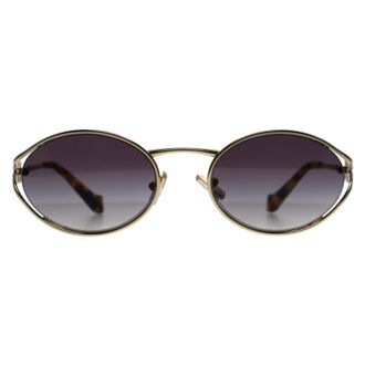 Miu Miu MU52YS ZVN5D1 Sonnenbrille aus Messing Gold dunkelbraun