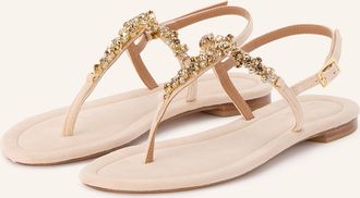 Via Mercanti Viamercanti Zehentrenner Mit Schmucksteinen beige