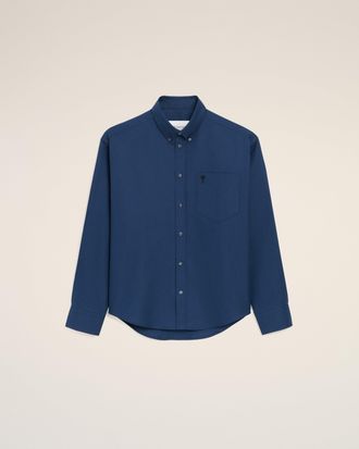 Ami Chemise Boxy Bleu Ami De Coeur Brod&eacute; en Coton Encre - 36 - Homme