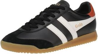 Gola Mixte Torpedo Leather Baskets, Black/Off White/Moody Orange, 43 EU