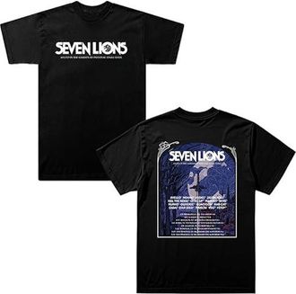 Generic Seven Lions Merch 2026 Stars Tour T-shirt d&eacute;t&eacute; Mode D&eacute;contract&eacute; Y2K T-shirt &agrave; manches courtes Sport Unisexe Top, Noir, 4XL