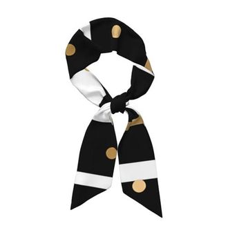 Generic &Eacute;charpe dor&eacute;e &agrave; pois pour femme - &Eacute;charpe tour de cou pour sac &agrave; main en satin de soie galaxie pour le sport, le yoga, le visage