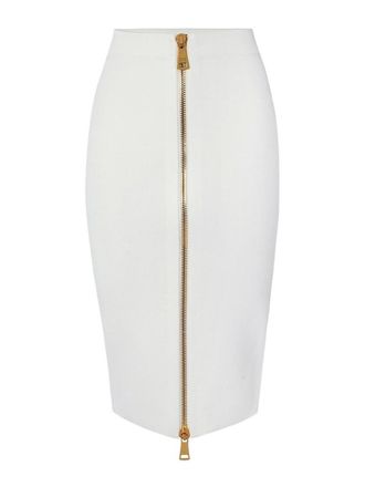 Elisabetta Franchi Jupe Midi - Cr&egrave;me