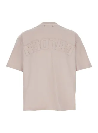 Golden Goose Womens Crew Neck T-Shirt With Maxi Logo Pink Cotton T-Shirts & Jerseys