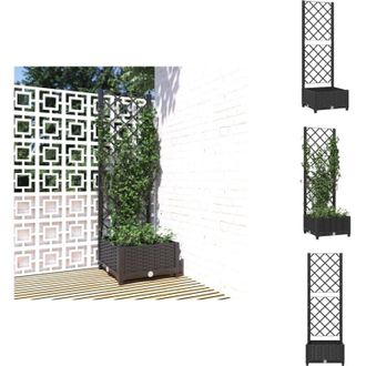 vidaXL Vidaxl - Jardini&egrave;re avec treillis Noir 40x40x121,5 cm pp - Jardinierre - Pot De Fleurs - Plante Grimpante - Tomate Cerise - Rose Grimpante