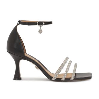 Kazar Ledersandalen auf einem Absatz mit gl&auml;nzenden Riemen - - Shoes - Damen - Schwarzk - 37 EU