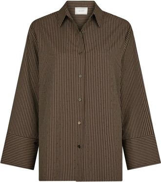Neo Noir Femme, Blouses et Chemises, Brun, Taille: 36 FR Dita Striped Line Shirt