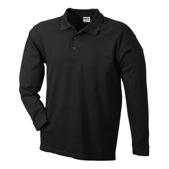 James & Nicholson Klassisches Langarm Polo (XXL, black)
