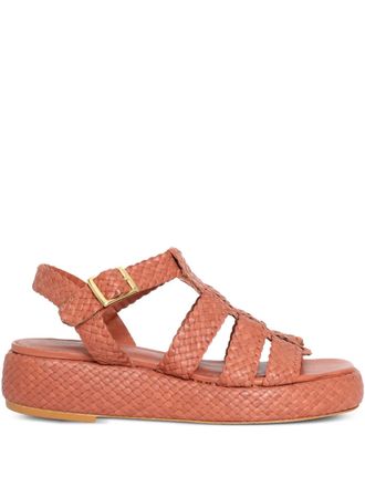 Sarah Chofakian sandales Mocca 35 mm à plateforme - Marron