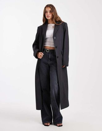 Asos Maskuliner Longline-Blazer in Anthrazit-Grau