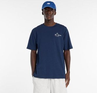 New Balance Herren Fountain T-Shirt in Blau, Baumwolle, Gr&ouml;&szlig;e 2XL