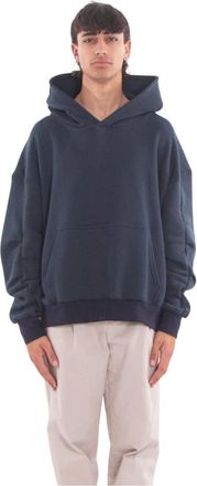 White Sand Homme, Sweatshirts et sweats &agrave; capuche, Bleu, Taille: L Diagonal Fleece Overisze Sweat &agrave; capuche