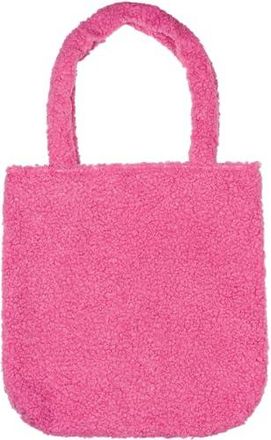 styleBREAKER Sac pochette en fourrure de teddy pour femme avec longues et larges anses, sac à bandoulière, aspect tricoté Unicolore 02012402, couleur:Rose
