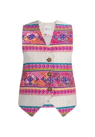 Izia Weste M&auml;dchen Mehrfarbiges Pinkes Ethnomuster