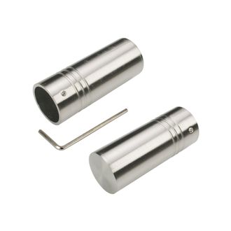 Liedeco Endst&uuml;ck, Endknopf 25 mm Zylinder | Edelstahl-Optik | 1 St&uuml;ck