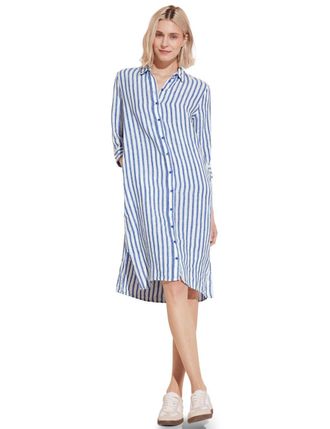 Street One Damen A143853 Gestreiftes Kleid, Intense Splash Blue, 36 EU