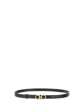 Ferragamo Womens Leather Belt Grey Bicoloured Black Calf Bos Taurus E Braces