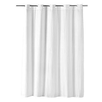 Douceur d'Int&eacute;rieur Duschvorhang mit &Ouml;sen, Mikrofaser, gepr&auml;gt, 180 x 200 cm, Wei&szlig;