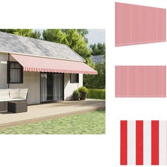 vidaXL Markisenbespannung Rot und Wei&szlig; Gestreift 6x3,5 m - Markisenstoff - Markisenzelt - Sonnenschutz - Gartendekoration - Outdoor M&ouml;bel