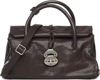 Zanellato sac cabas en cuir à détails de clous - Marron