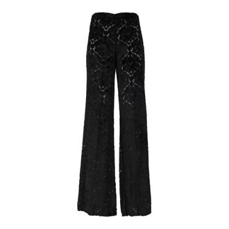 Forte_Forte Pantalon &Eacute;vas&eacute; Velours Devor&eacute; - Femme - Pantalons - Noir - Taille: 38 FR