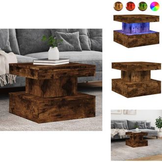 vidaXL Vidaxl - Couchtisch mit LED-Leuchten R&auml;uchereiche 50x50x40 cm - Couchtisch - Wohnzimmerstil - LED-Tisch - Holzm&ouml;bel - Rauchereiche M&ouml;bel
