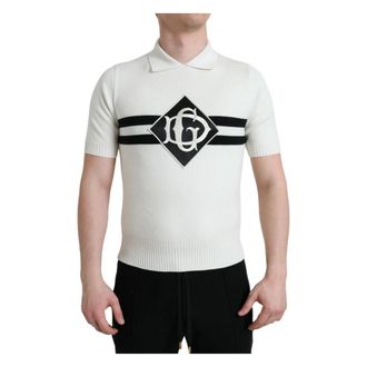 Dolce & Gabbana Wei&szlig;es Logo-Kragen-Henley T-Shirt - - Tops - Herren - Wei&szlig; - 2XS