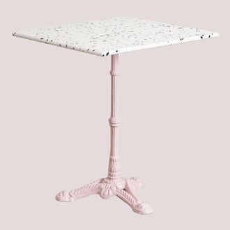 Sklum Sklum - Quadratischer Bartisch aus Terrazzo (60x60 cm) Volutto Zuckerwatte-Rose