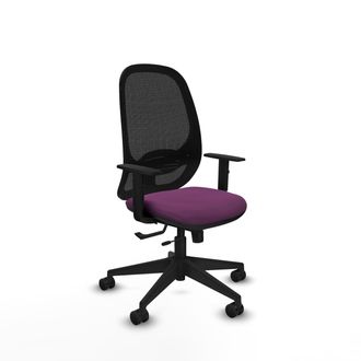 Piqueras y Crespo Cilanco Studienstuhl mit 1D-Armen, h&ouml;henverstellbare Lendenwirbelst&uuml;tze, ausgestattet mit Syncro/Traslack und Schneideschaum, Schwarz/Violett