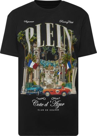 Philipp Plein T-Shirt Sexy Pure Fit Vintage Racing Strass