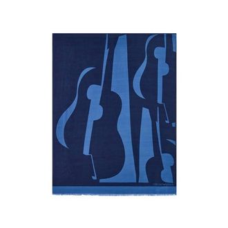 Emporio Armani Foulard &agrave; motif abstrait avec franges en soie m&eacute;lang&eacute;