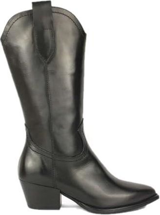 Generico Francesco Brunelli BV5818 Botte Texano en cuir noir avec fermeture &eacute;clair lat&eacute;rale, semelle antid&eacute;rapante, Noir, 41 EU