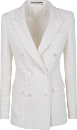 Tagliatore Femme, Vestes, Blanc, Taille: 34 FR Blazer crois&eacute; en tweed