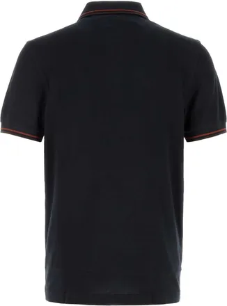 Fred Perry Mens Navy Blue Piquet Polo Shirt Nvybrndyrchbrn Exterior: Cotton T-shirts And Polos