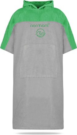 Normani Badeponcho für Erwachsene aus Bio-Baumwolle - Strandponcho Surfer-Poncho mit Kapuze - Strand Umziehhilfe für Herren und Damen Farbe Grün Größe L-XL