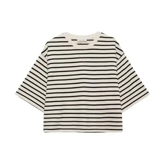 Anine Bing Femme, Tops, Multicolore, Taille: 38 FR Tee-Shirt &agrave; Rayures Robe Noire