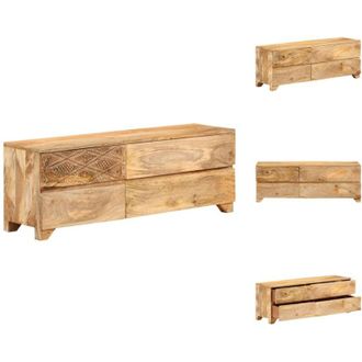 vidaXL Vidaxl - TV-Schrank Massivholz Mango 110x30x40 cm - Fernsehschr&auml;nk - Holzm&ouml;bel - Mangoholz - TV-Sideboard - Wohnzimmerschrank