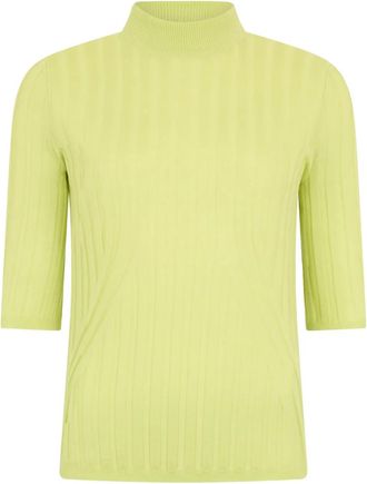 Malo ribbed short-sleeve top - Gelb