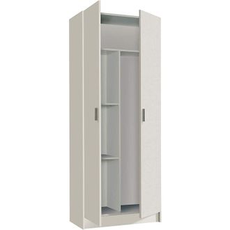 PEGANE Armoire de rangement coloris blanc - Hauteur 180 x longueur 73 x Profondeur 37 cm