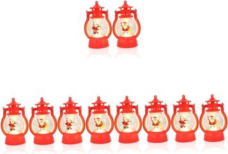 DOITOOL 10stücke Weihnachtslaternen Handliche Tischlampe Dekorative Weihnachtsbeleuchtung Für Erwachsene Für Festlichkeiten Und Weihnachtsdekoration