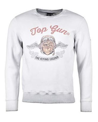 Top Gun Sweat-shirt pour homme Smoking Monkey Tg20191034 Gris, XL