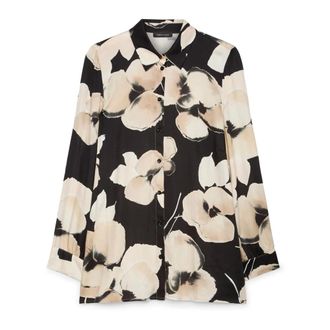 Fiorella Rubino Floral Print Satin Shirt - - Blouses & Shirts - Damen - Schwarzk - 2XL