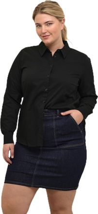 Kaffe Curve Kaffe Curve Damen Plussize Button Up Regular Fit Lange &Auml;rmel Shirt, Black Deep, 40 Gr&ouml;&szlig;en