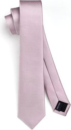 Hisdern Cravate Homme Rose 6CM Slim Cravate Fine en Soie Couleur Unie Mariage Plusieurs Couleurs Disponibles avec Boîte