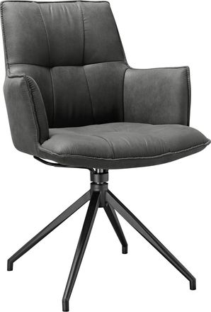 Novel Armlehnstuhl, Schwarz, Dunkelgrau, Metall, Textil, Drehkreuz, 59x88.5x62 cm, Wippfunktion, Sitzfl&auml;che 360&deg; drehbar, inklusive Armlehnen, automatische 