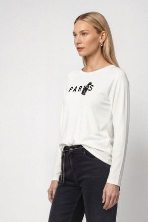 Monari Langarmshirt Shirt Panther Regular fit mit Panther-Print