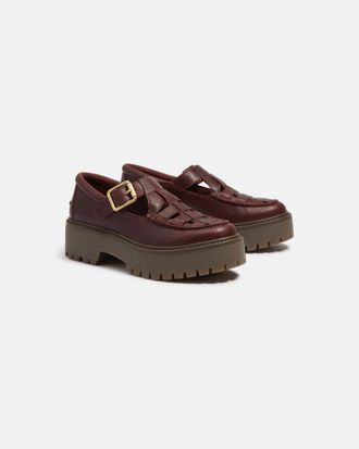 Timberland Stone Street Schnallenschuh mit Plateausohle f&uuml;r Damen in Dunkelrot, Damen, Rot, Gr&ouml;&szlig;e