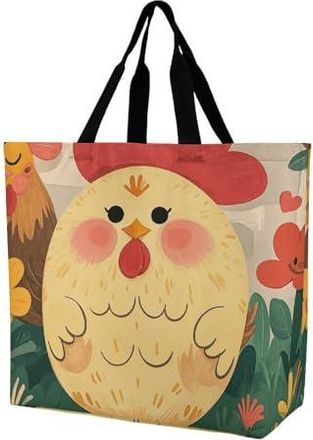 Generic Coqs Mignons Sac Fourre-Tout Pliable Tote Bag L&eacute;ger Sac A Main Femmes Pour Gym Quotidienne Plage